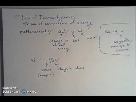 Deriving Enthalpy from First Law of Thermodynamics - YouTube