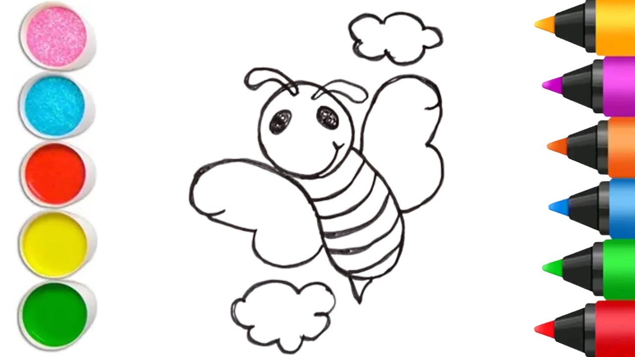 How to Draw a Honey Bee for Kids - YouTube