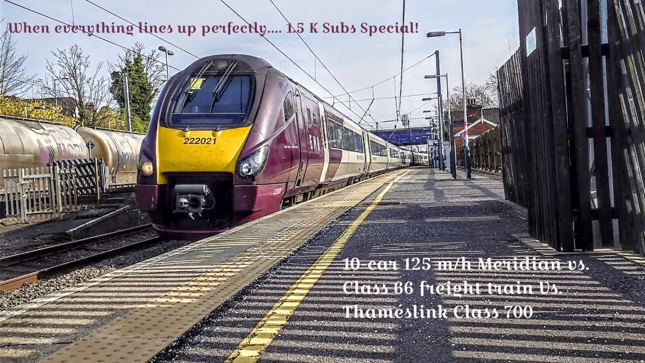 Shot of the year! 200 km/h Meridian vs. Class 66 Freight vs. Thameslink ...