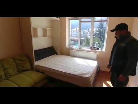 Mobilier inteligent pentru living – pat rabatabil - YouTube