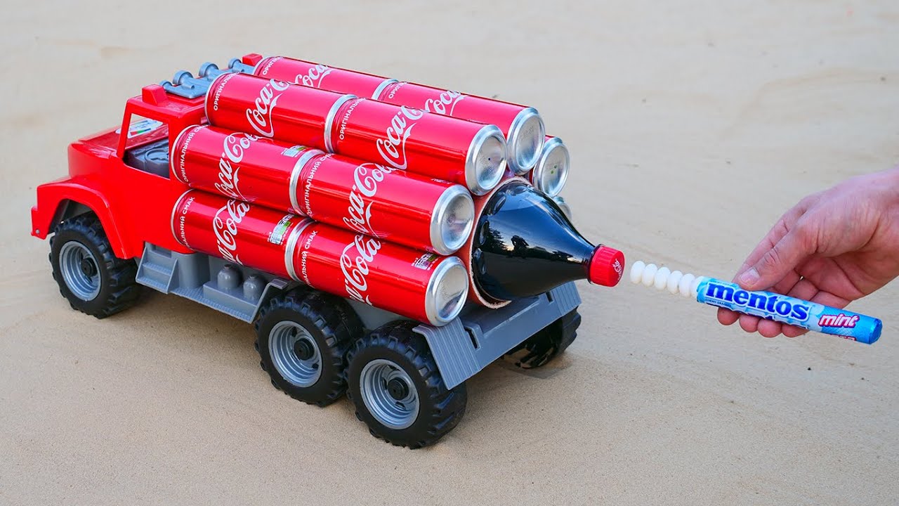 Experiment: XXL Coca-Cola Rocket with Truck - YouTube