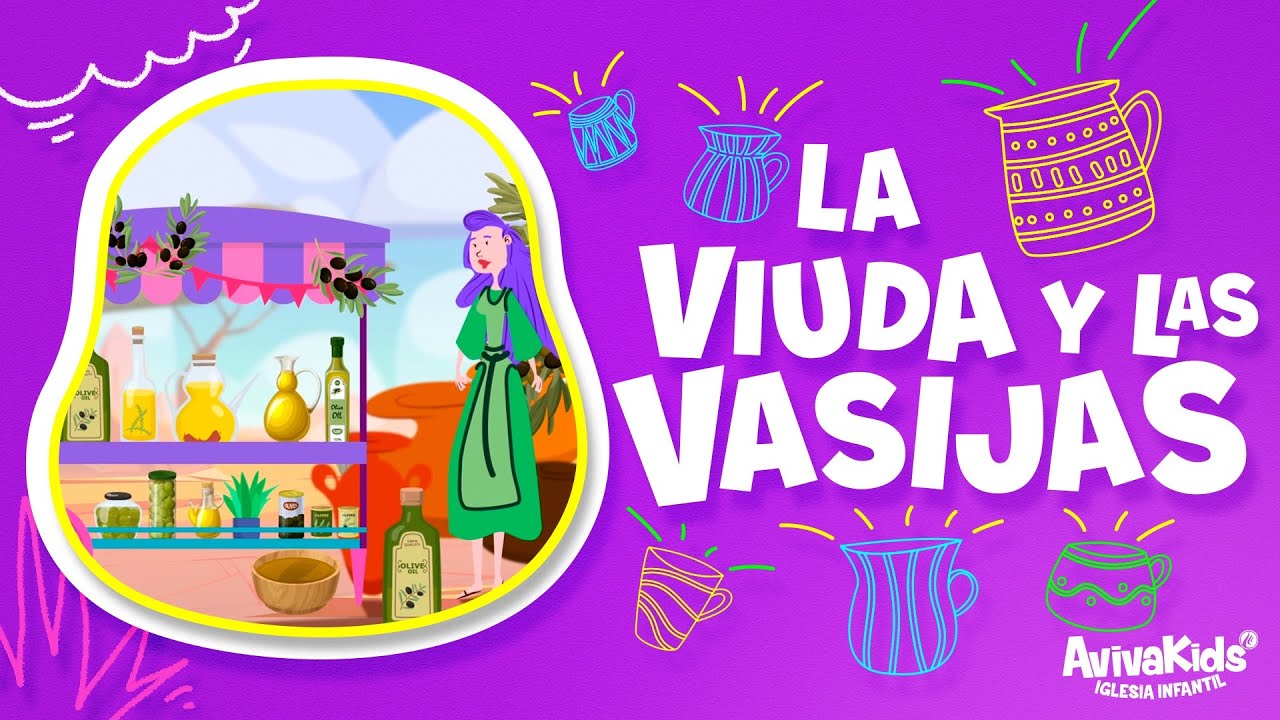 La viuda y las vasijas 🏺👱🏼‍♀️ Avivatoons | Historias cristianas para ...
