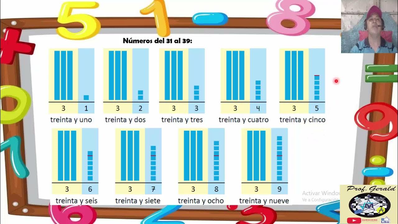 1.6 CONOZCAMOS LOS NUMEROS DEL 31 AL 39 1º GRADO - YouTube
