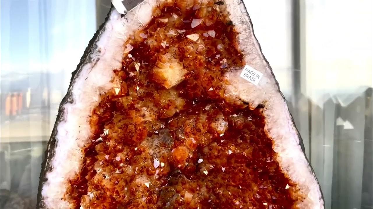 Большая жеода цитринового кварца. 12.4кг. Бразилия. - YouTube