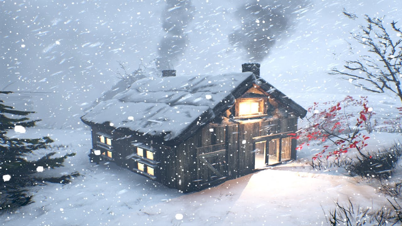 Intense Snowstorm in a Mountain Village┇Snow Ambience┇Freezing Blizzard ...