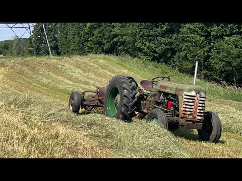 Raking And Baling First Cutting Hay The 1960's Way - YouTube