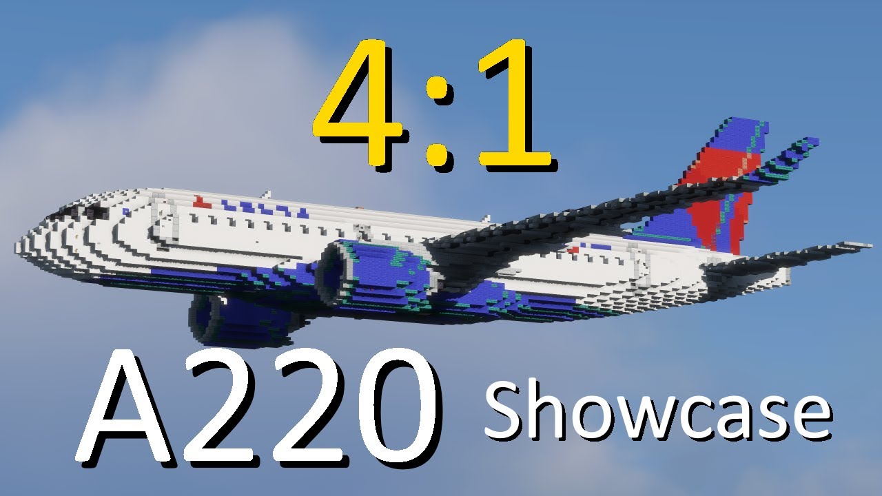 Minecraft | A220-100 [4:1 Scale] Delta Airlines | Showcase - YouTube
