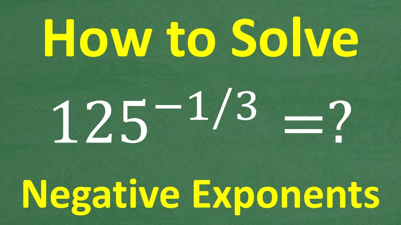 125 To The Negative 1 3 Power Negative Exponents And Algebra Power