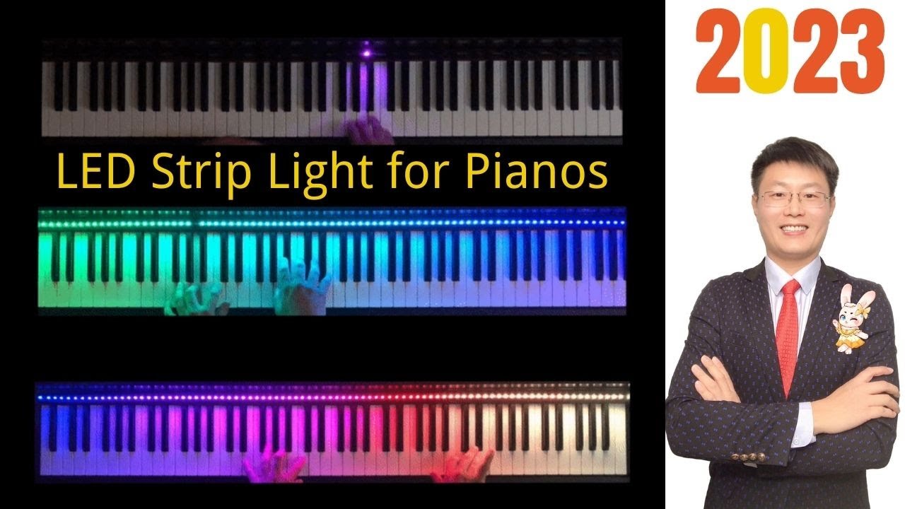 Interesting lighting product idea of LED strip light for pianos - YouTube