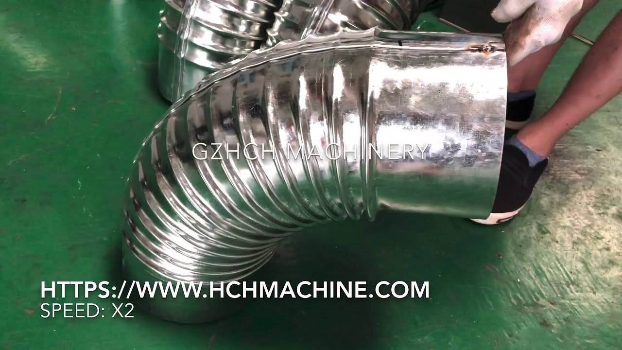 Corrugated Elbow Making Machine (Round Elbow Making Machine) - YouTube