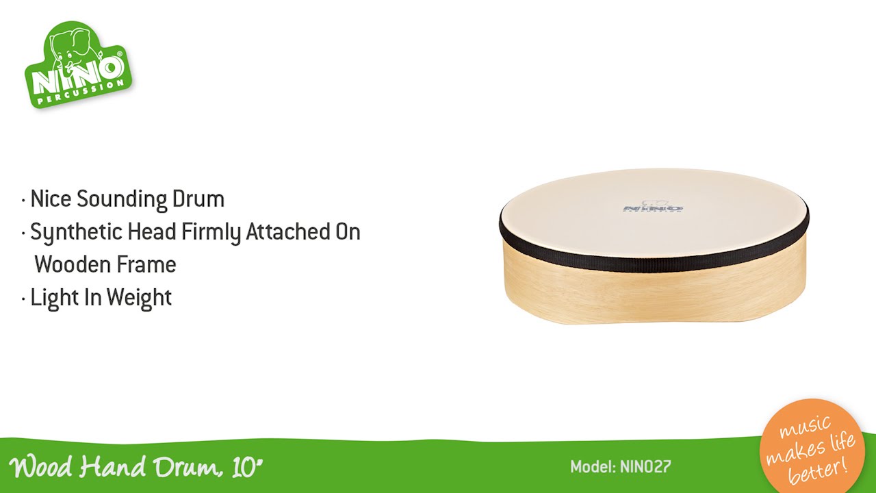 Wood Hand Drum, 10" - NINO27 - YouTube