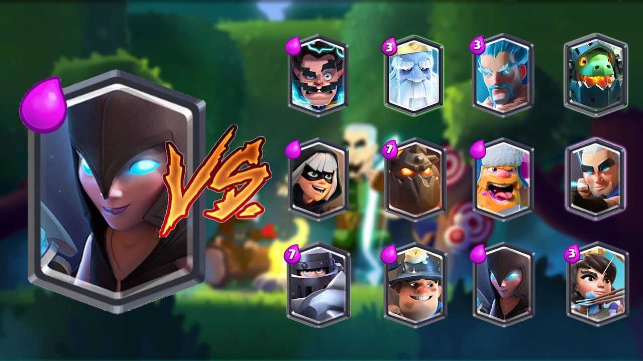 NIGHT WITCH VS ALL LEGENDARY CARDS IN CLASH ROYALE - YouTube