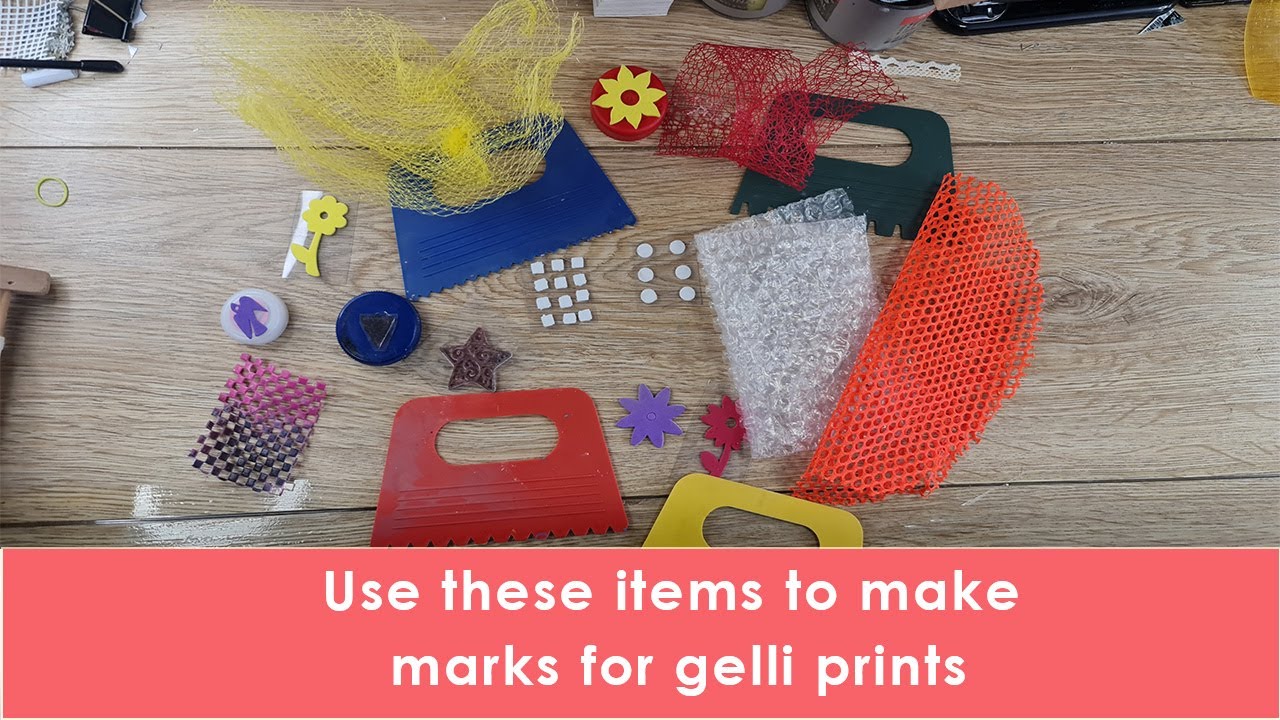 What I use for gelli prints: Cheap everyday gelli printing tools - YouTube