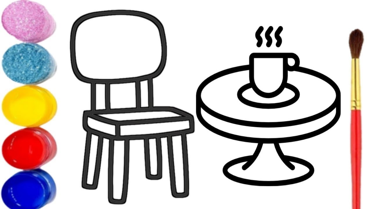 Table & chair 🪑drawing painting coloring for kids and toddlers#chair ...