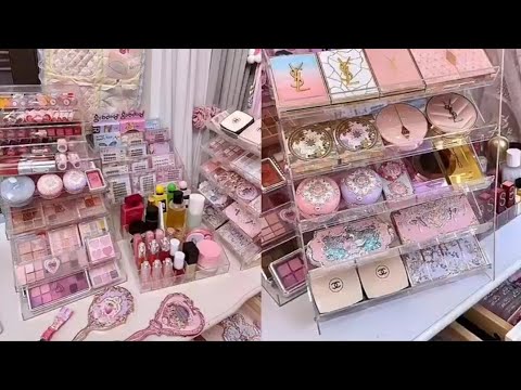ASMR MAKEUP & ORGANIZING VANITY 🎀 Satisfying video 🏹 - YouTube