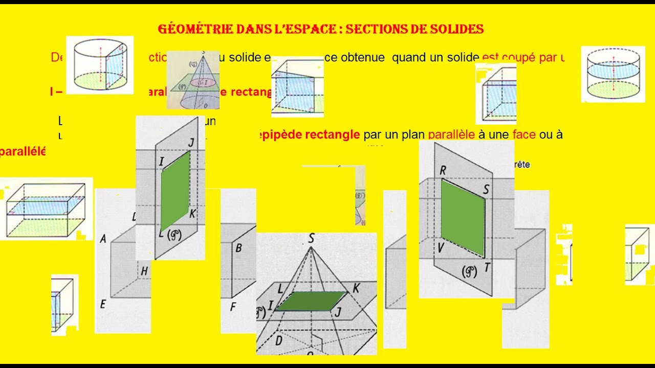 La géométrie dans l'espace : section de solide - YouTube
