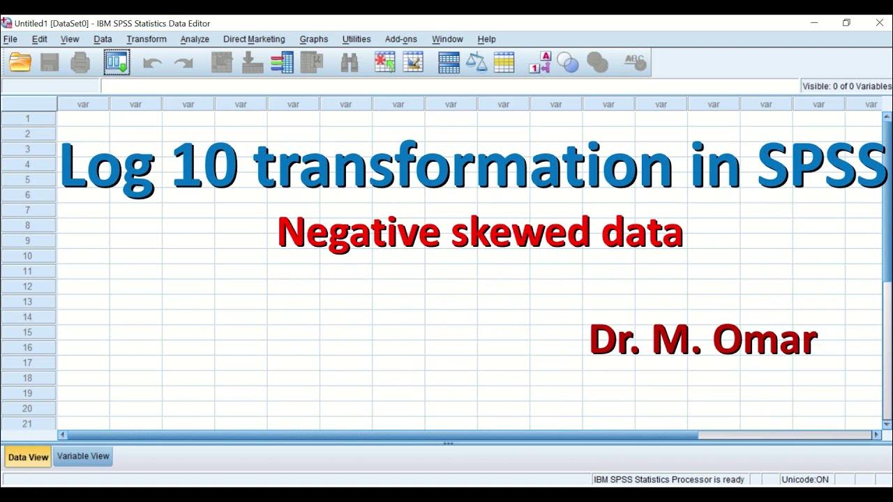Log10 Transformation Of Negative Skewed Data In Spss Youtube