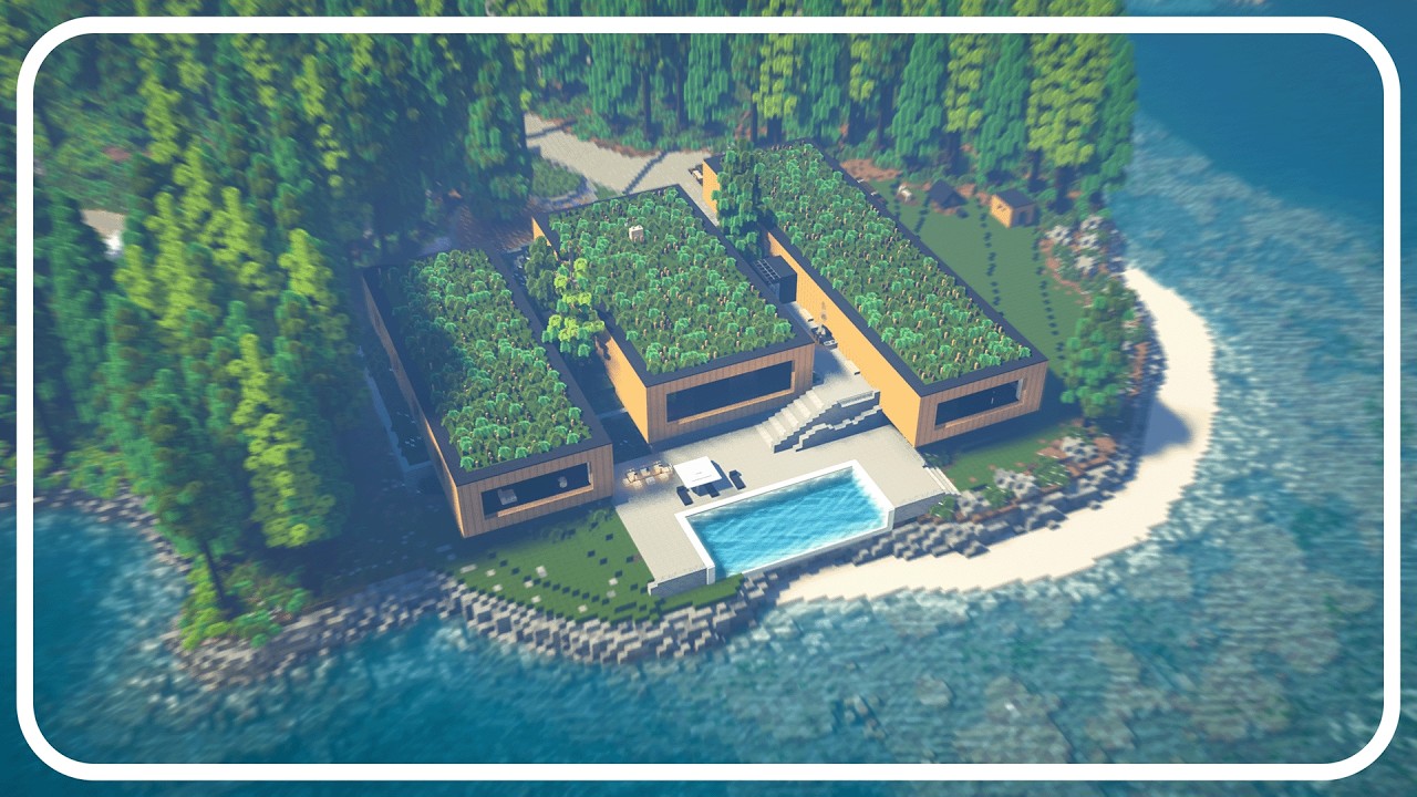 Minecraft House TOUR! - Modern lakeside House - YouTube