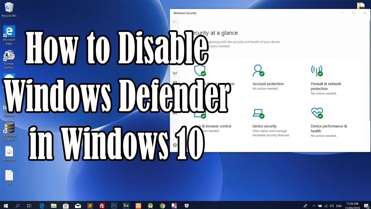 How to Disable Windows Defender in Windows 10 - YouTube