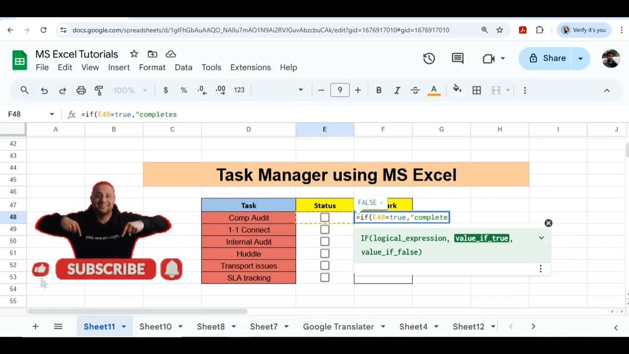Task Manager using MS Excel & conditional formatting - YouTube