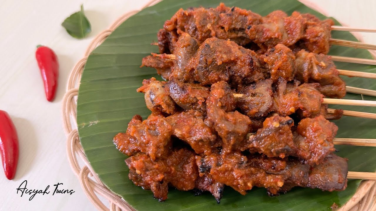 Menu Angkringan Jogja | Sate Ati Ampela Ayam Bumbu Merah - YouTube