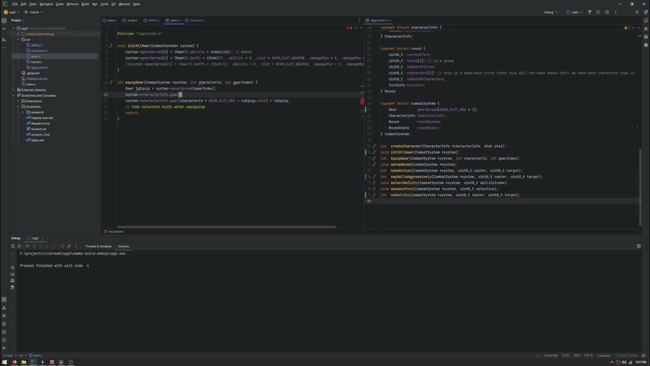 GDP - RPG Combat System 3 (C | CLion/CMake) - YouTube