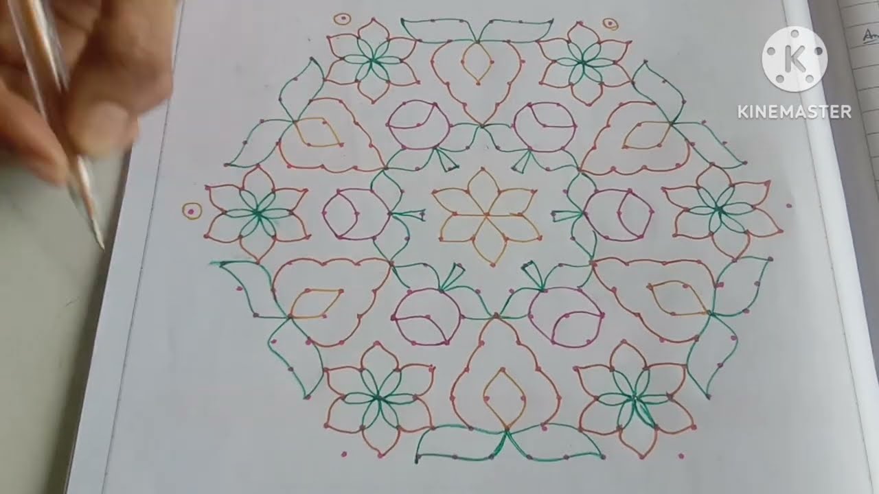 19*10 middle dot rangoli🌷Easy and simple rangoli🌷Festive kolam🌷 ...
