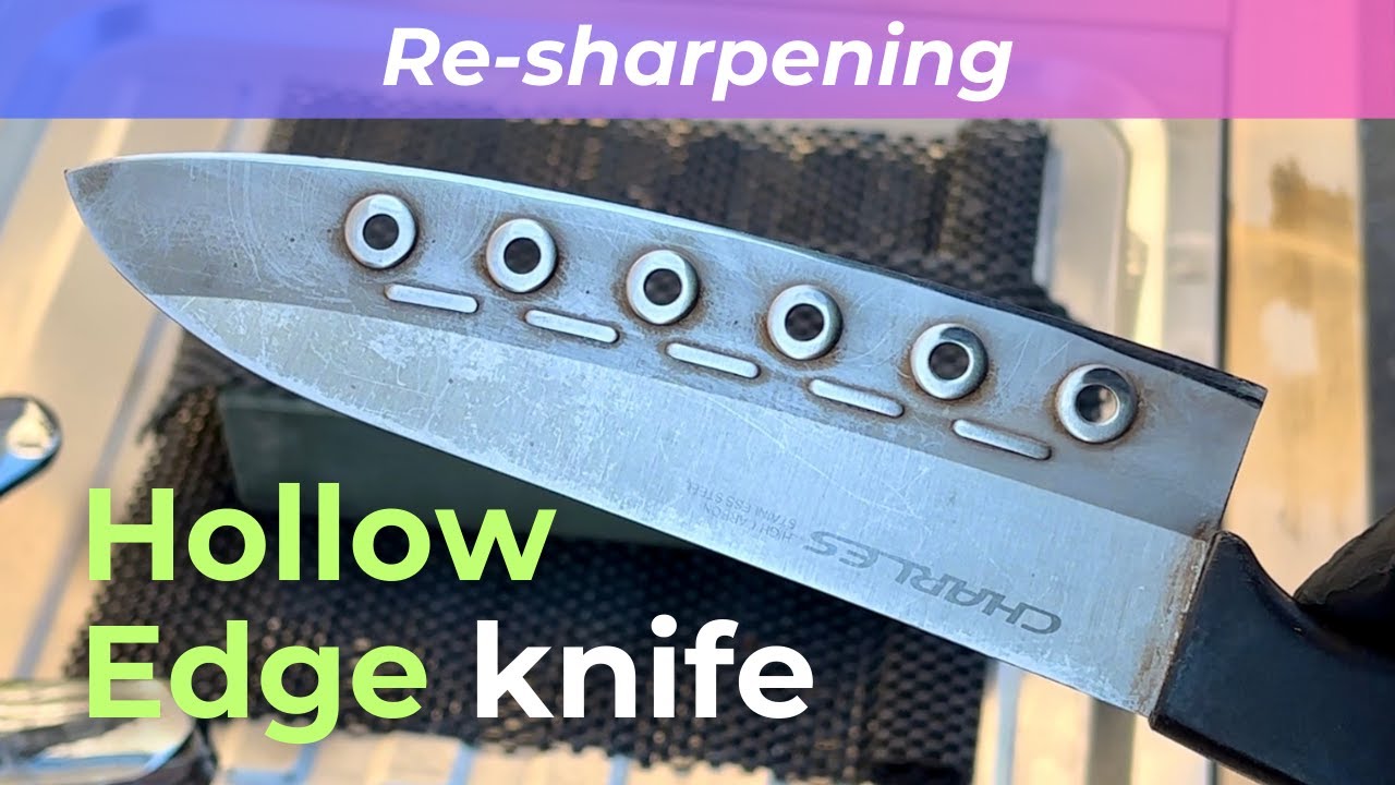 Re-sharpening a hollow edge knife that was requested [knife sharpening🔪 ...