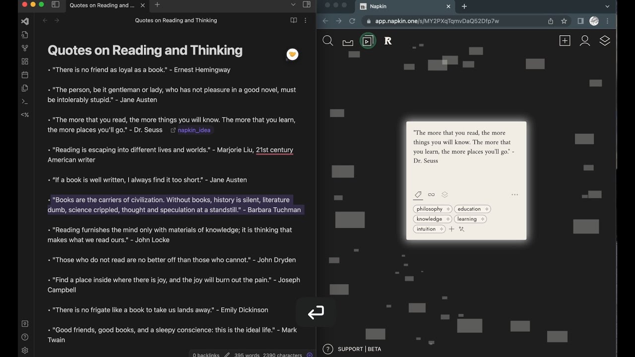 Obsidian to Napkin script - YouTube