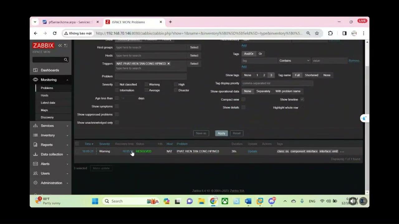 Triển khai trigger Zabbix cảnh báo Dos - YouTube