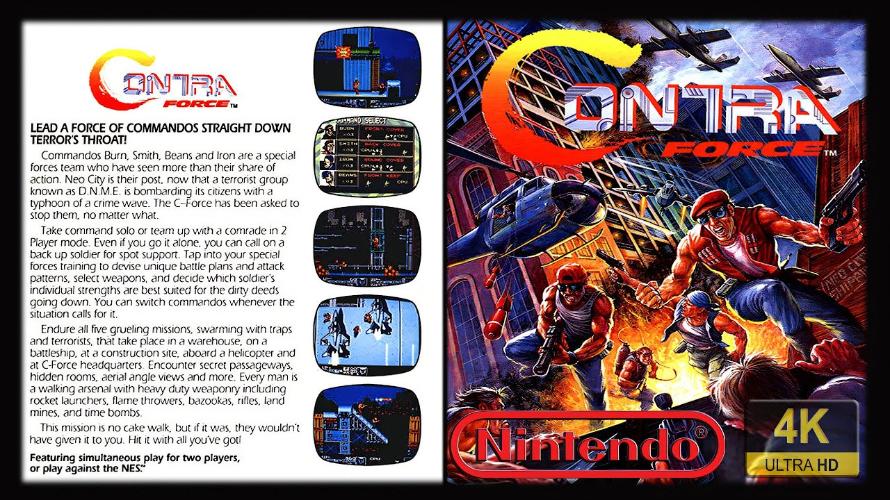 Contra Force | 4K60ᶠᵖˢ | Longplay (NES) - YouTube