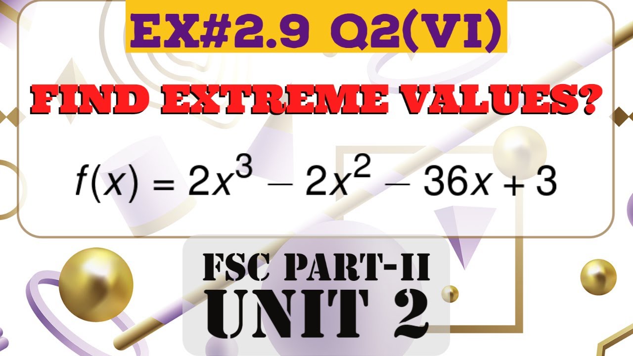 Ex#2.9 Q2(VI) FSC/Class 12 Math Chapter 2- Derivation- Calculus- FSC II ...