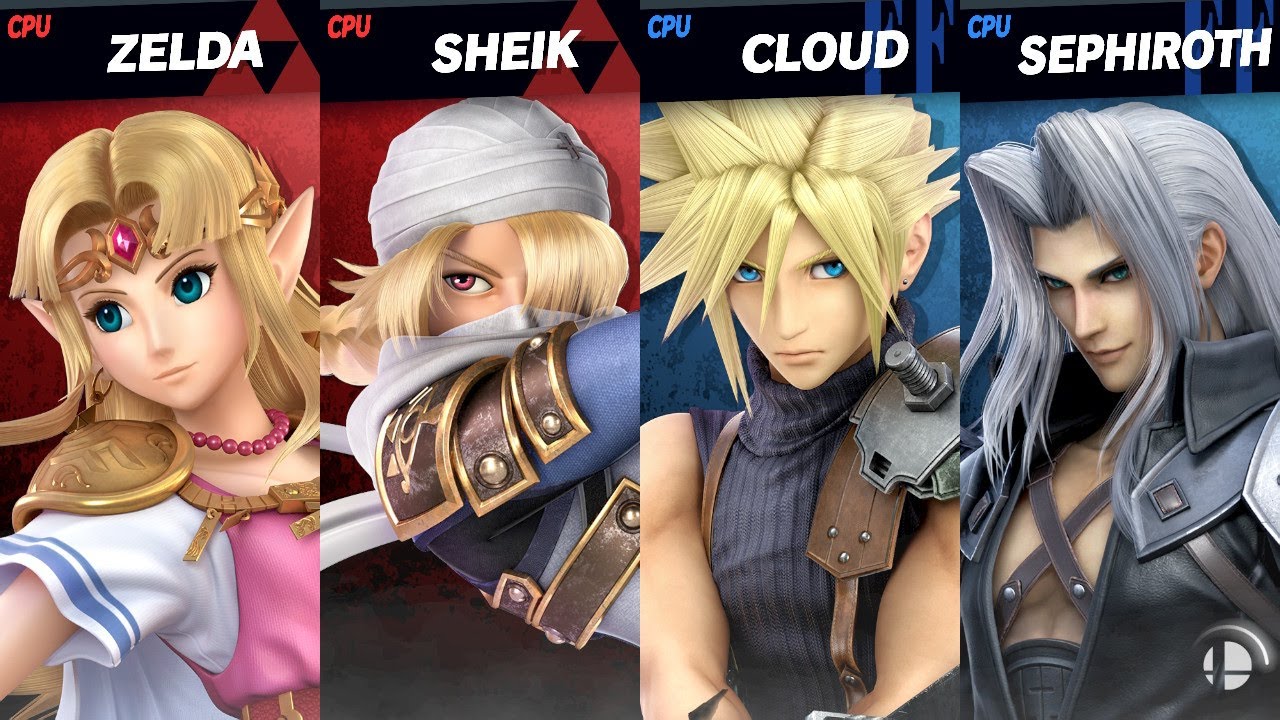 Zelda & Sheik (Legends of Zelda) vs Cloud & Sephiroth (Final Fantasy ...