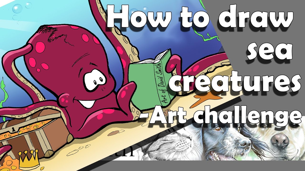 How to draw sea creatures - Art challenge - YouTube