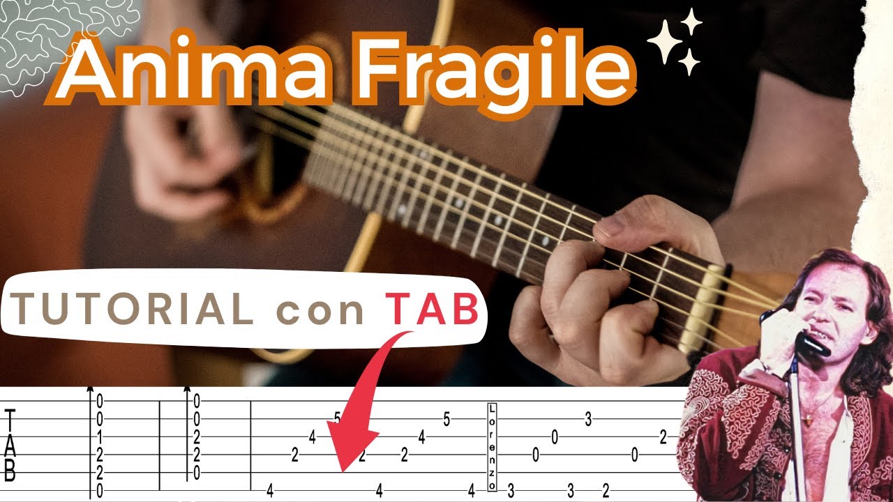 Tutorial chitarra: ANIMA FRAGILE - Vasco Rossi (con TAB) - YouTube