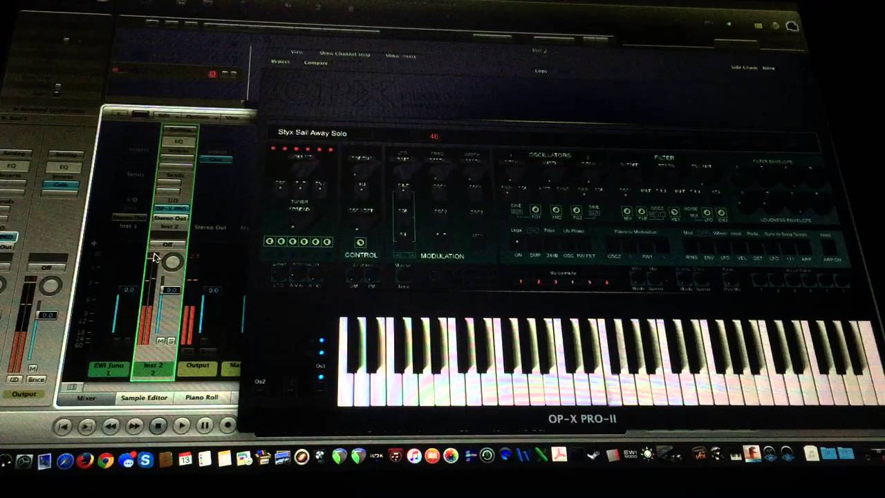 Testing out OP-X Pro ii synth with EWI - YouTube