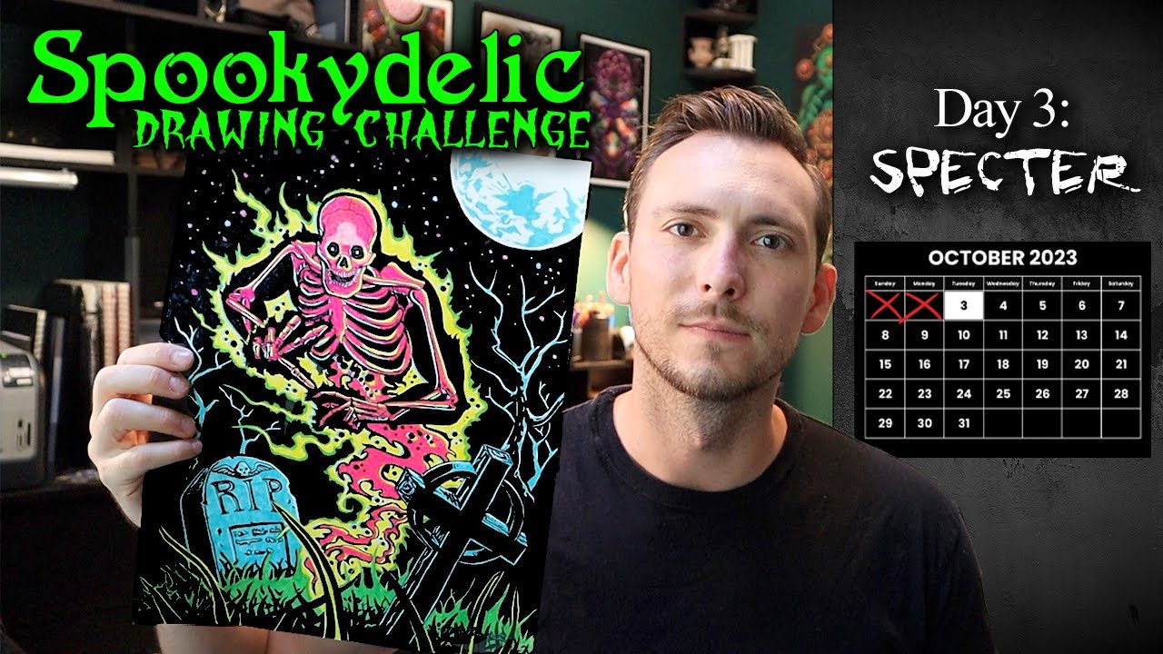 SPECTER Drawing - Day 3 of the Spookydelic Drawing Challenge 2023 - YouTube
