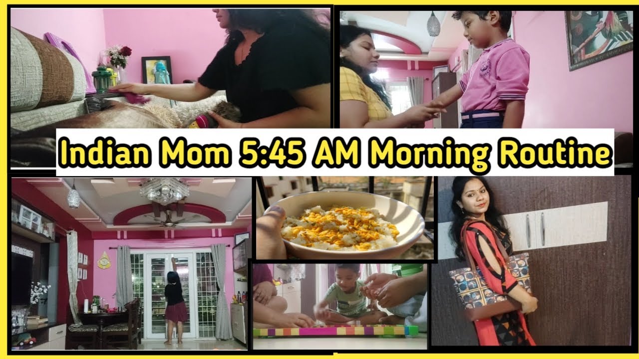 Indian Working Mom 5:45 AM Morning Routine | Quick Morning Cleaning ...