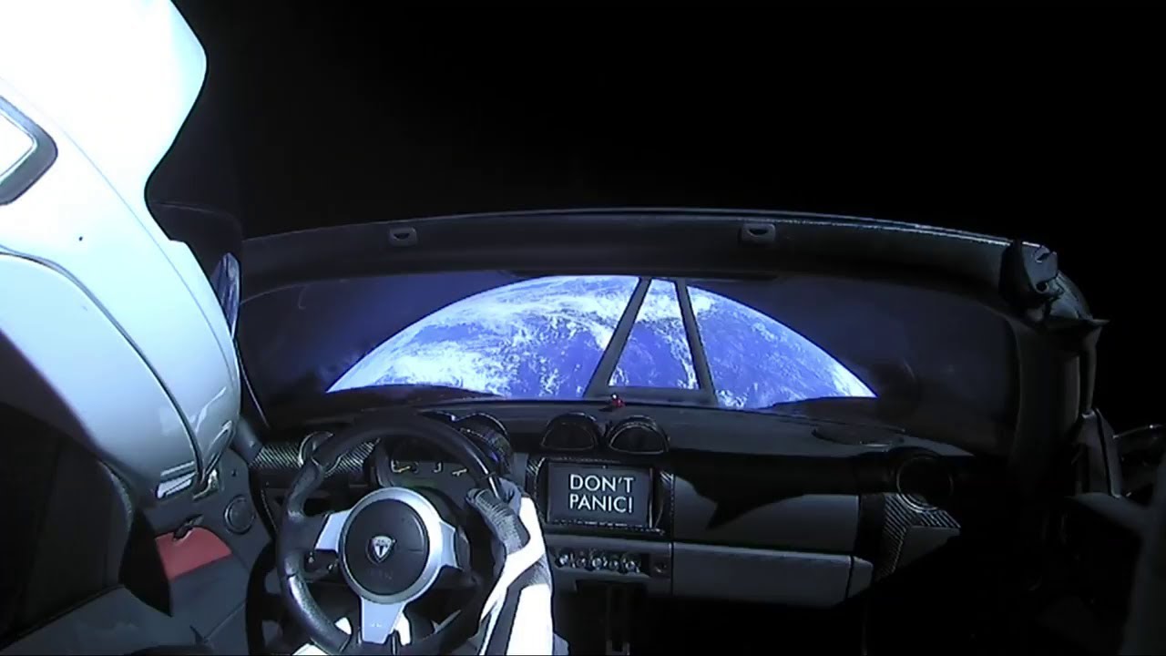 Car in space! - Entire Starman feed sped up over 100x - YouTube