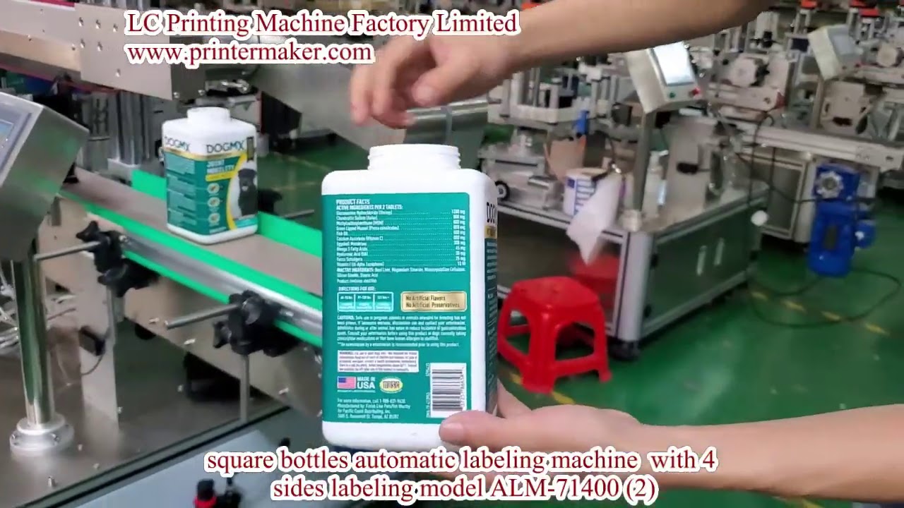 square bottles automatic labeling machine with 4 sides labeling model ...