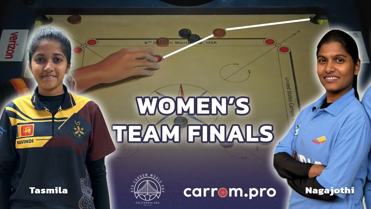 Carrom World Cup: Women's Team Final (Singles 1), Nagajothi vs Tasmila ...