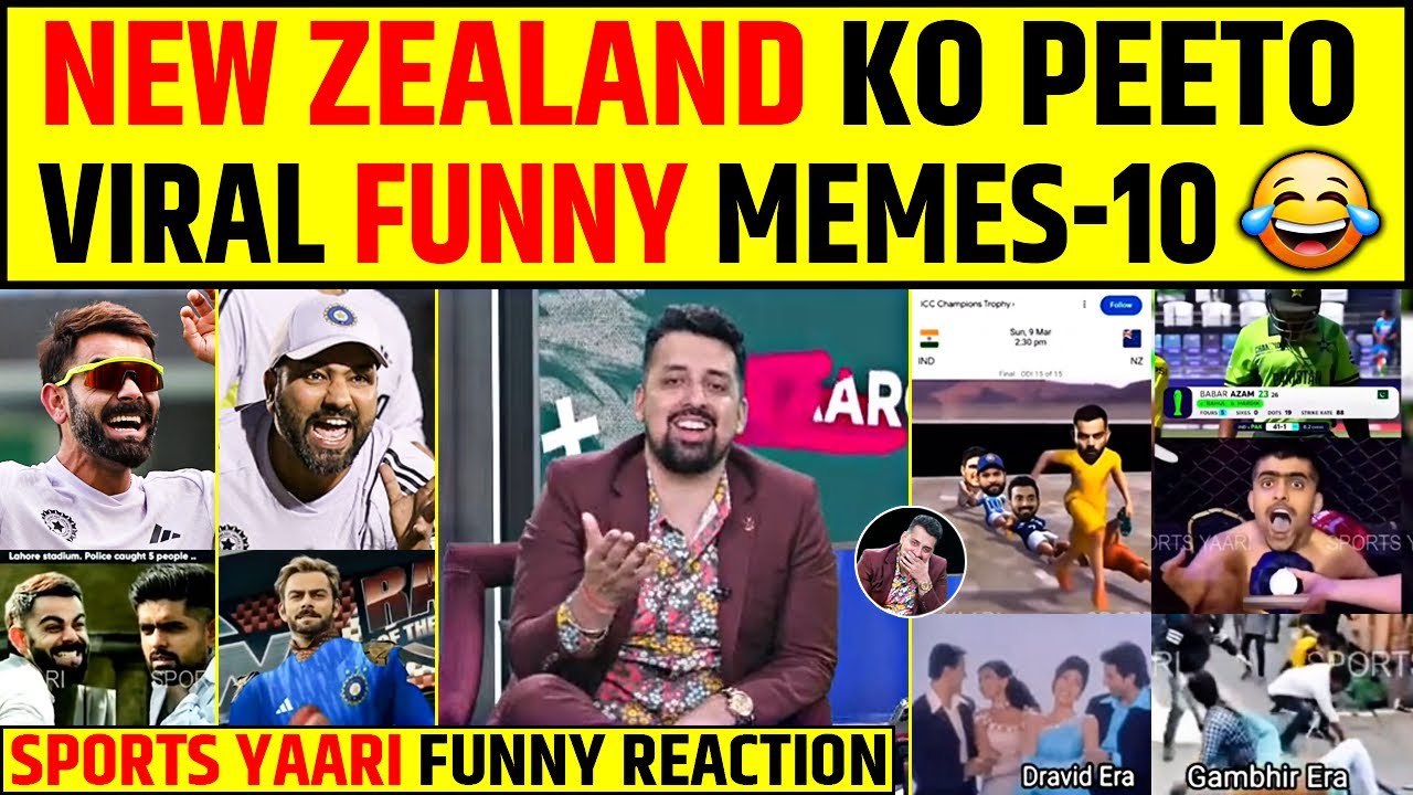 NEW ZEALAND KO PEETO, IND VS NZ FINAL: VIRAL FUNNY MEMES 😂 SPORTS YAARI ...