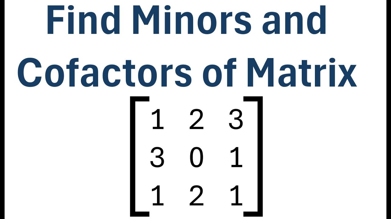 How to Find the Minors and Cofactors of a Matrix - YouTube