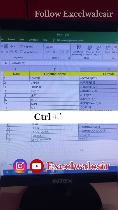 To Show Formulas in Excel #excelwalesir #exceltricks #ytvideoshorts #excel #tricks - YouTube
