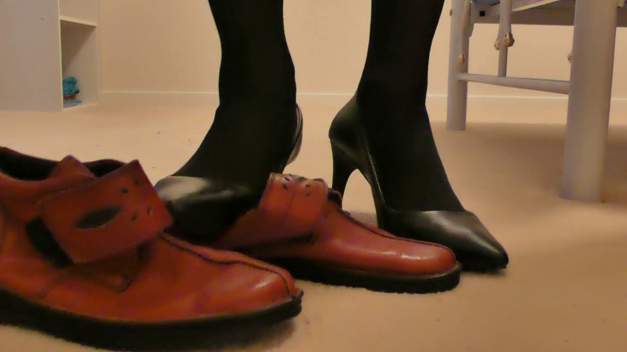 Stepping on and crushing ankle boots - YouTube