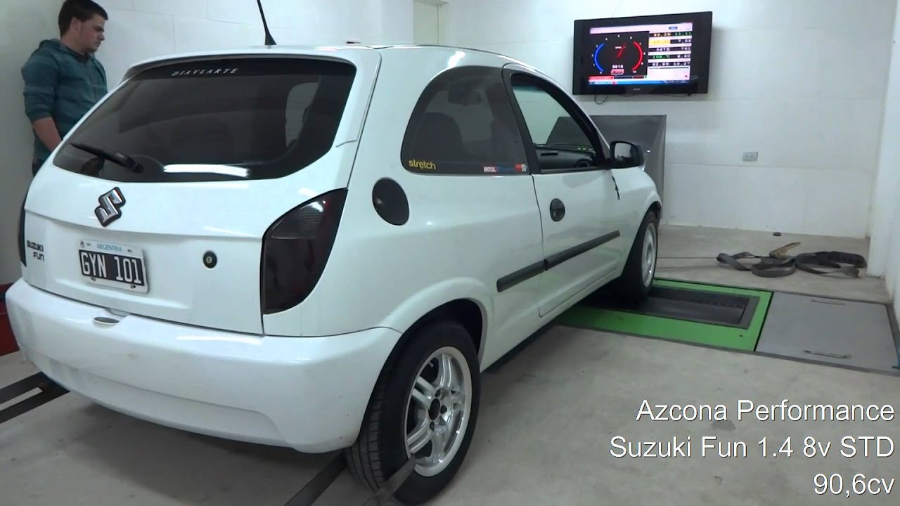 Suzuki Fun 1.4 STD - 90Cv - Banco de prueba - Azcona Performance - YouTube