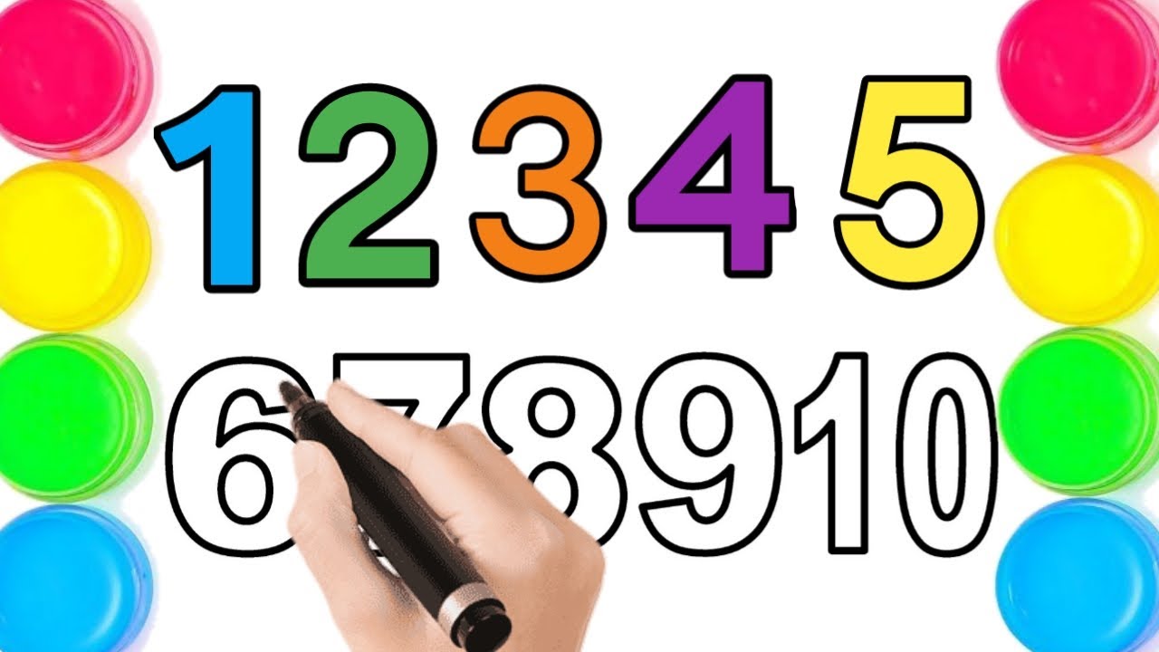 123 numbers | 123 coloring | 1 to 10 counting | counting | colour ...