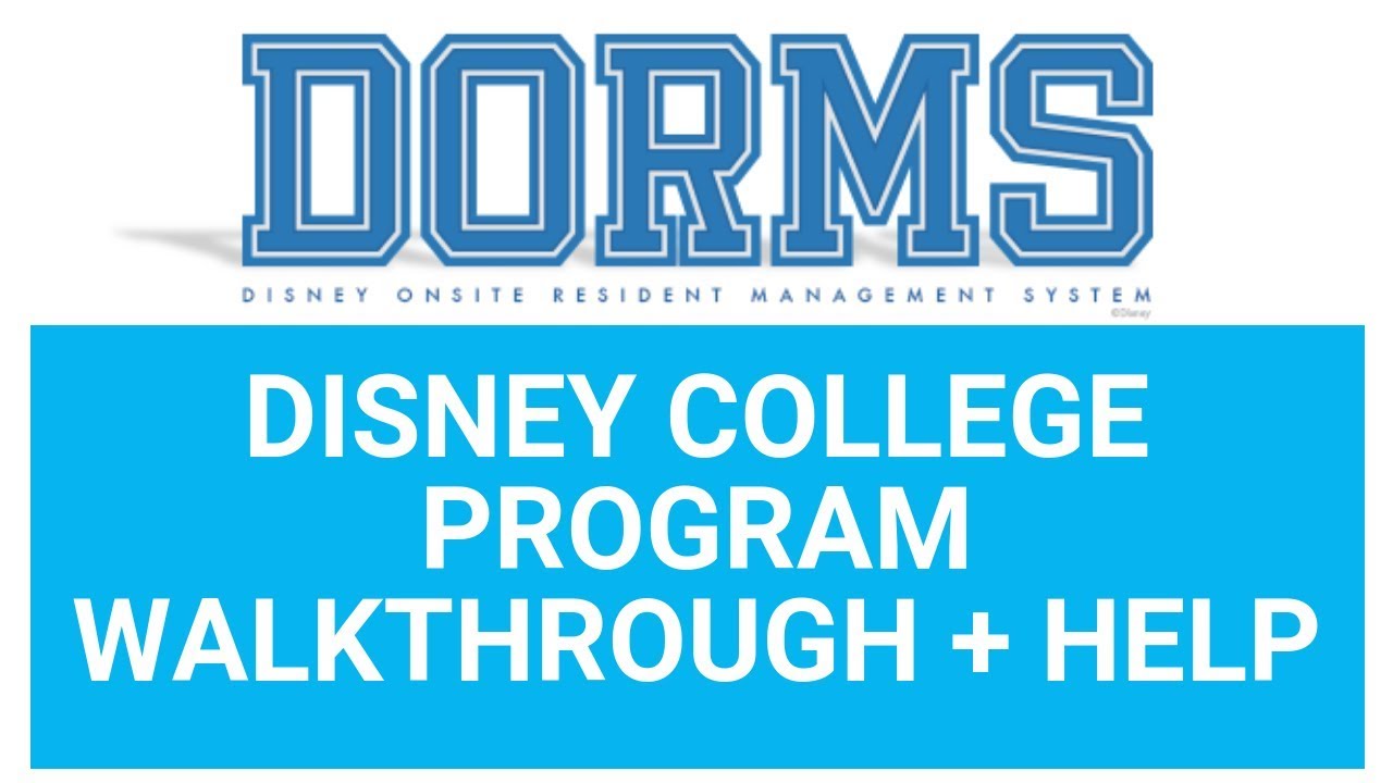 Disney College Program DORMS Housing Registration Walkthrough - YouTube