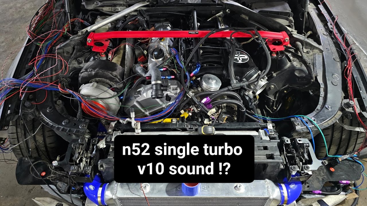 bmw n52 single turbo/v10 sound/part 2 track car - YouTube