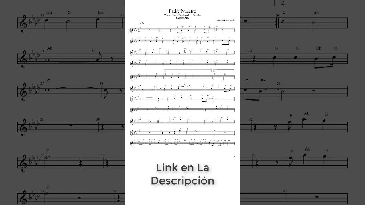 Padre Nuestro, Notas, Tutorial, PDF, Notas Saxofón, (Saxophone Sheet Music) Acordes - Chordify